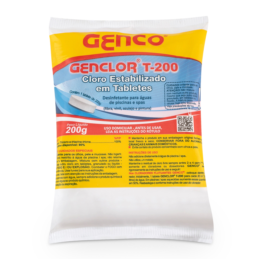 GENCLOR® T-200 TABLETES CLORO ESTABILIZADO – Porto Piscinas